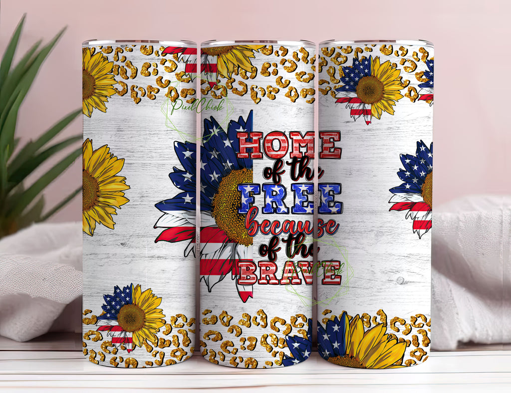 Home of the free because of the brave 20 oz skinny tumbler png, USA ...