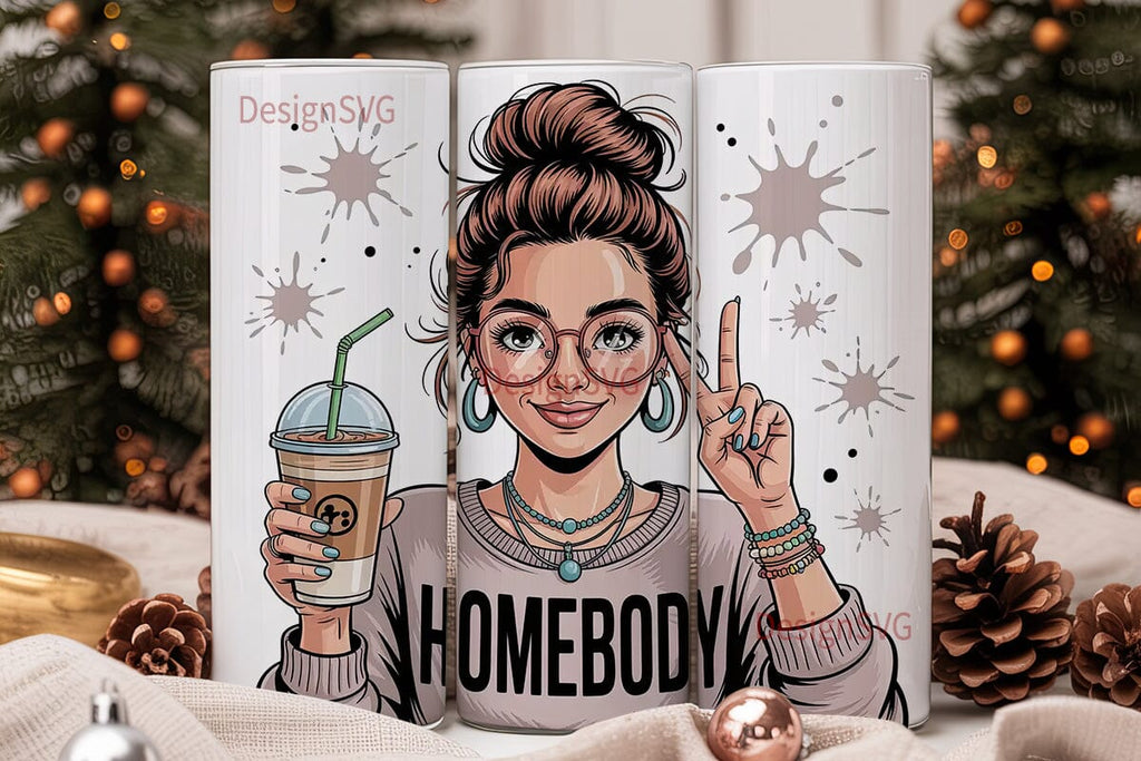 Homebody Iced Coffee 20oz Tumbler Wrap - So Fontsy