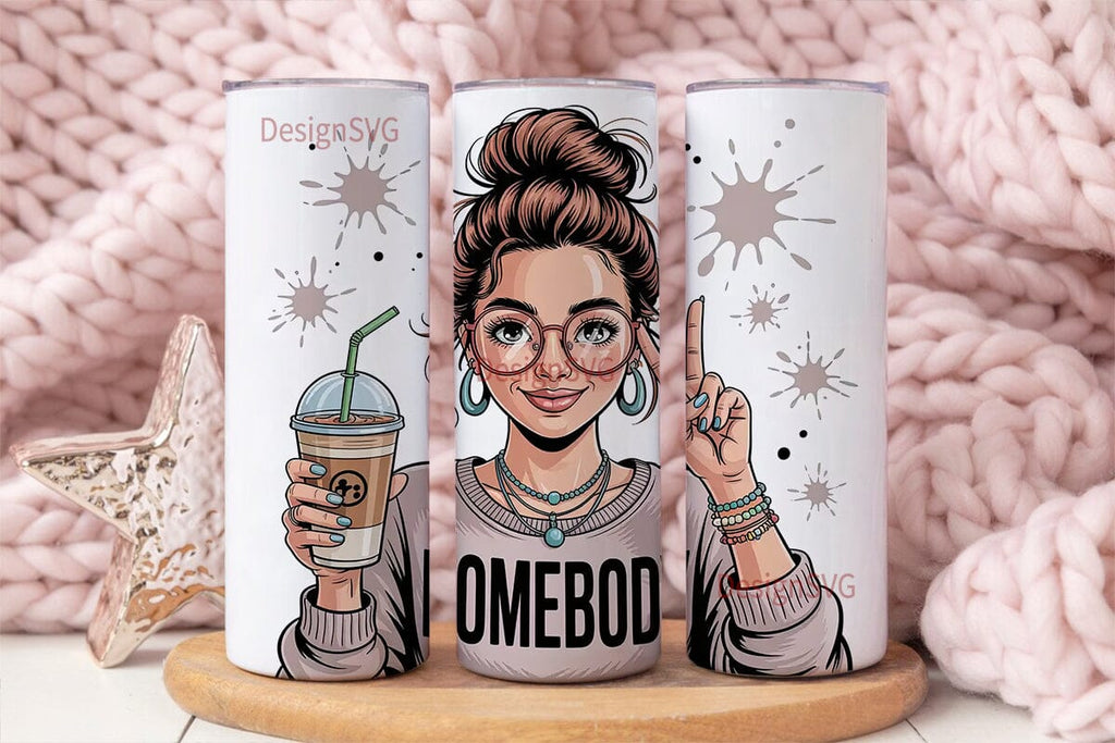 Homebody Iced Coffee 20oz Tumbler Wrap - So Fontsy