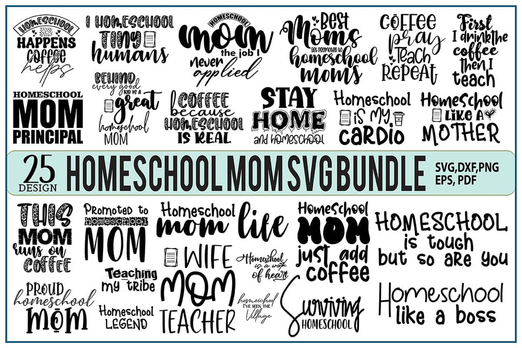 Homeschool Mom SVG Bundle - So Fontsy