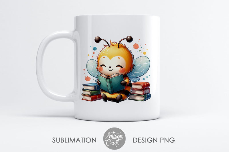 Honey bee clipart, reading book | So Fontsy