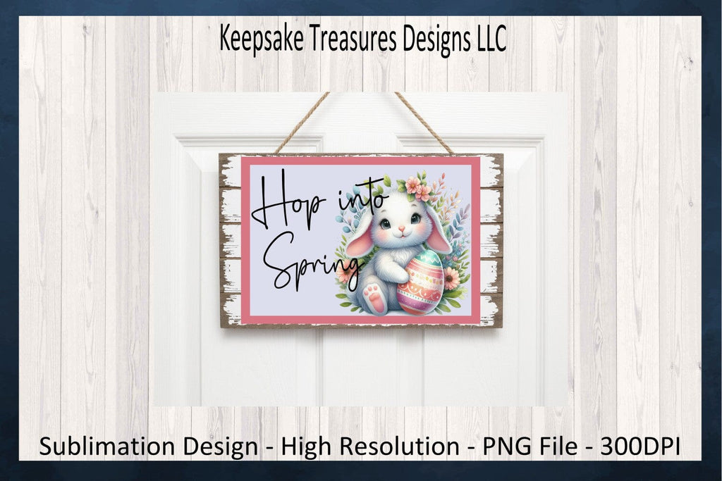 Hop Into Spring Sublimation PNG, Spring Doormat, Sublimation Graphics ...