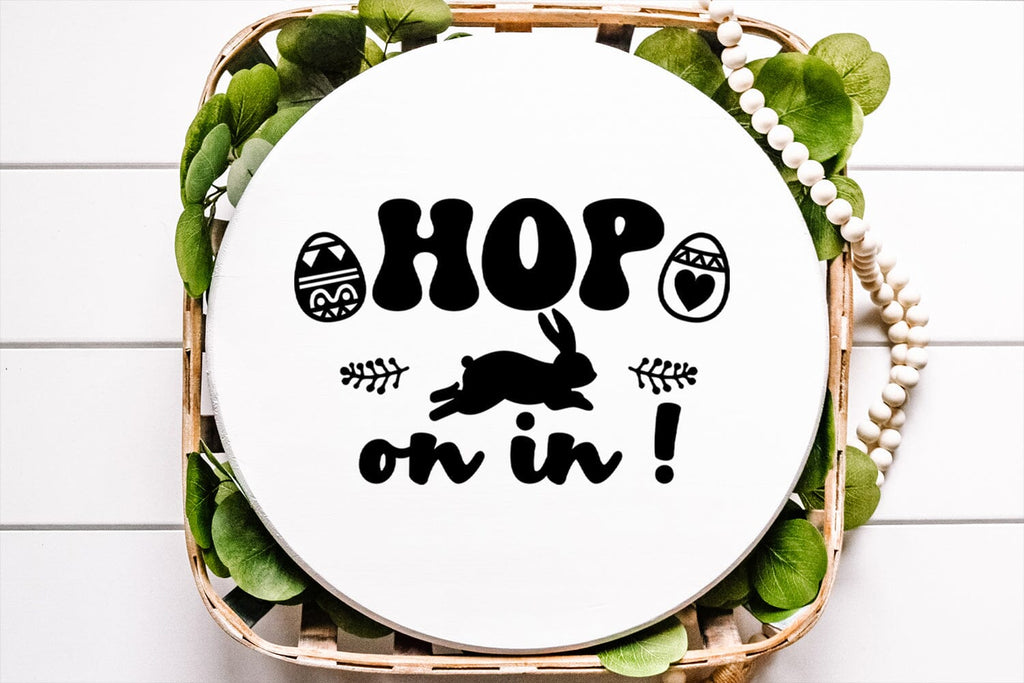 Hop On In SVG I Easter Door Sign SVG I Easter Sign SVG - So Fontsy