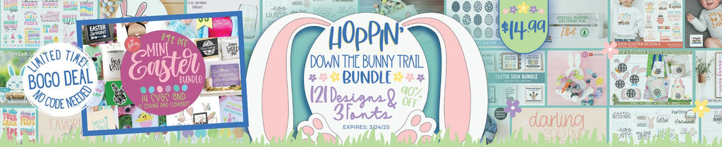 Hoppin' Down The Bunny Trail Bundle Digital Design Bundle DIY Easter ...