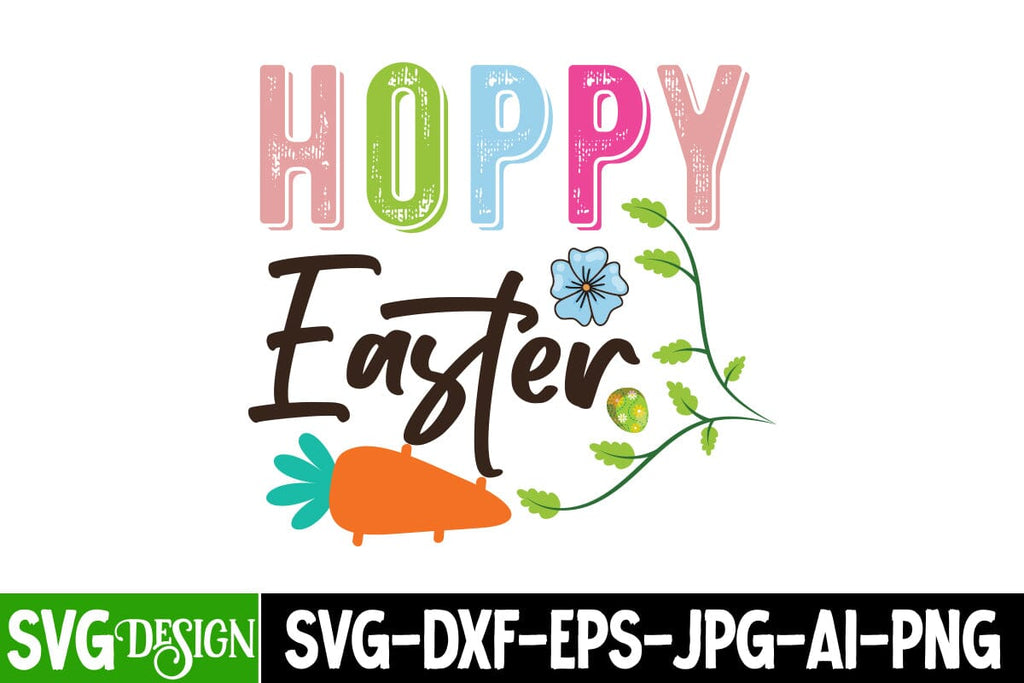 Hoppy Easter SVG Design, Happy Easter Day SVG, Easter Day SVG Design ...