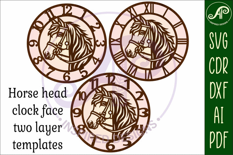Horse head wall clock laser cut files - So Fontsy