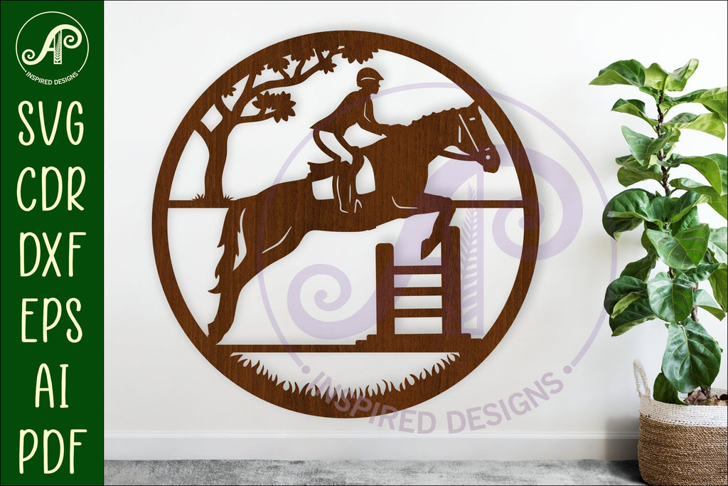 Horse jumper wall art sign, SVG file - So Fontsy