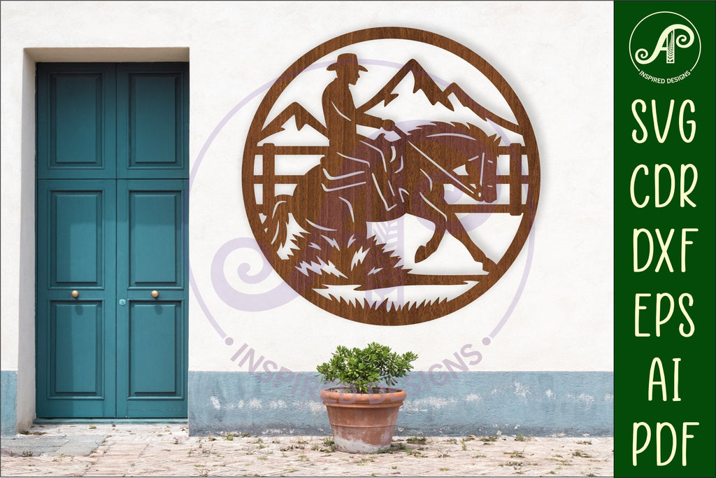 Horse reining wall sign, SVG file. vector sign - So Fontsy