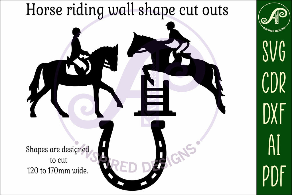 Horse riding SVG bundle. 3 designs, Vector files, laser cut file ...