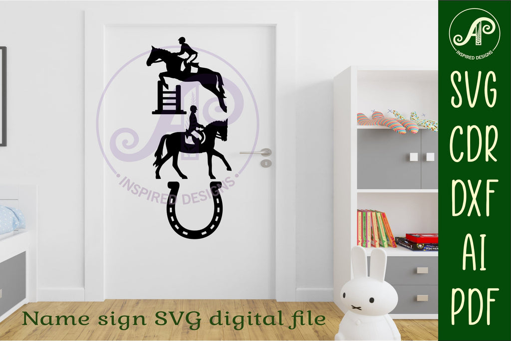 Horse riding SVG bundle. 3 designs, Vector files, laser cut file ...