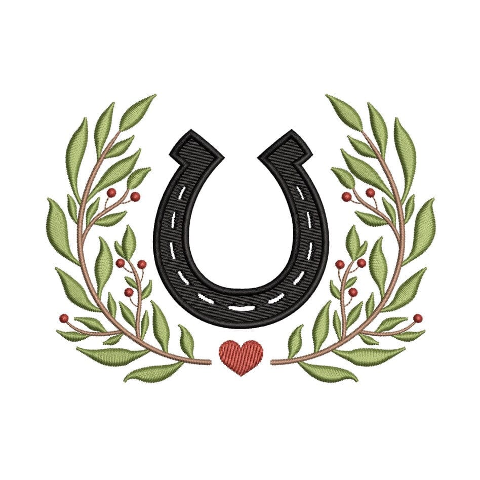 Horseshoe Embroidery Design, 4 sizes, Instant Download - So Fontsy