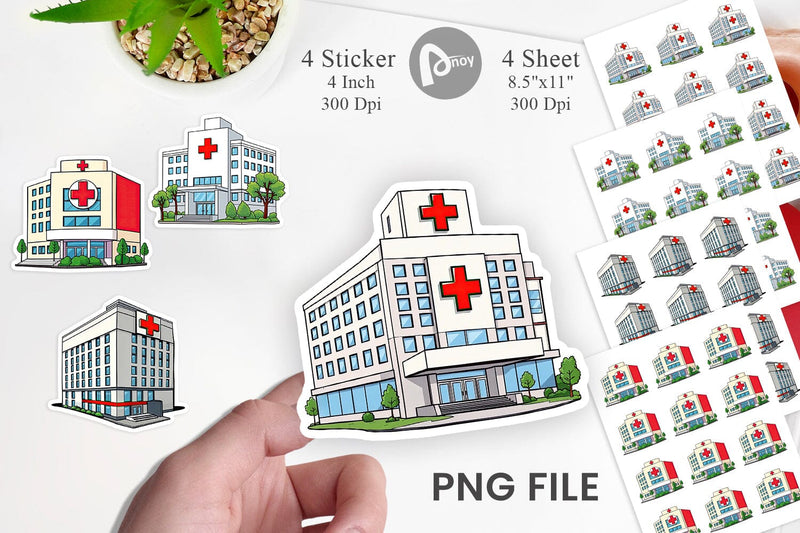 Hospital Building Sticker - So Fontsy