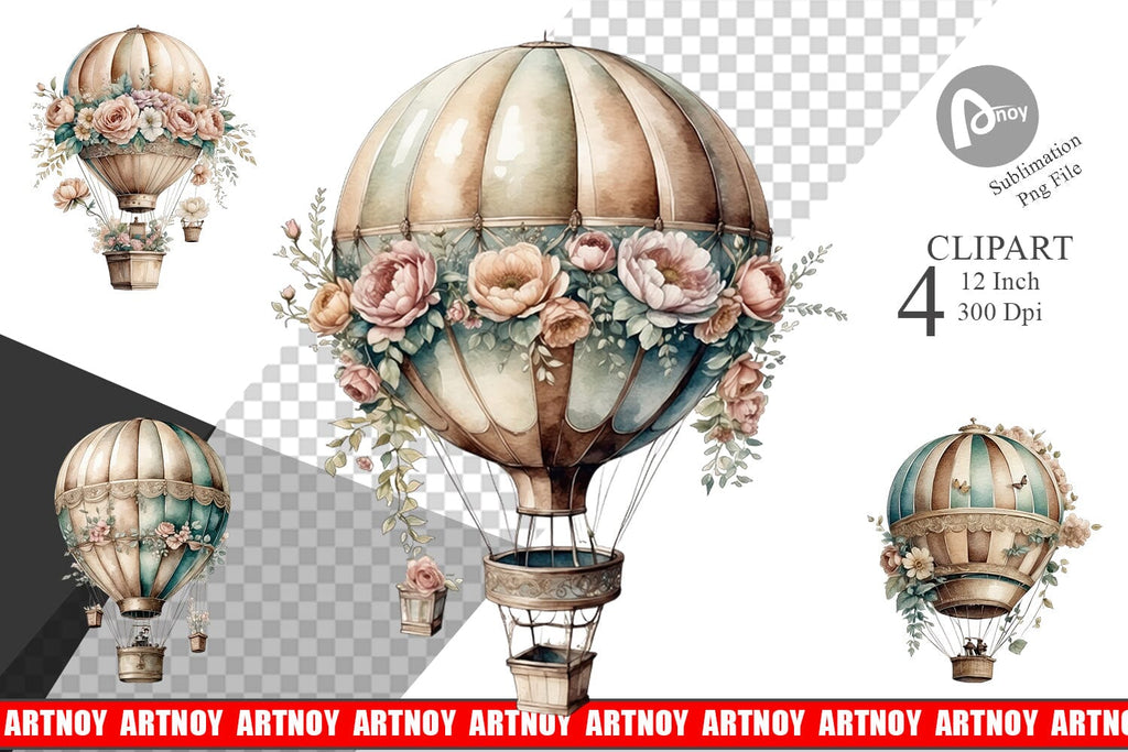 Hot Air Balloon Clipart - So Fontsy