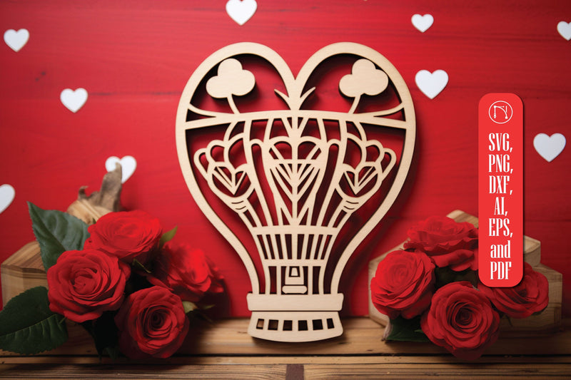 Hot Air Balloon Valentine's Day SVG - So Fontsy