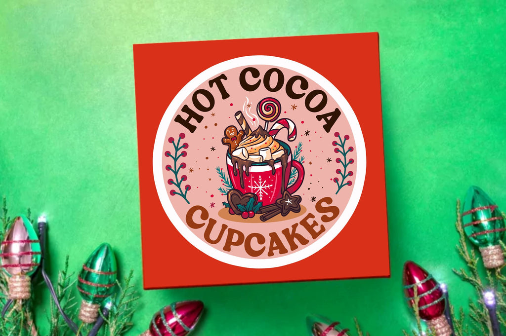 Hot cocoa cupcakes Sticker Design - So Fontsy