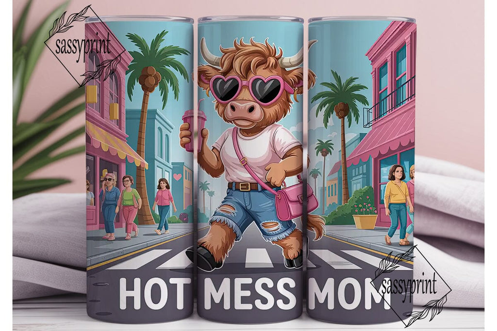 Hot Mess Mom 20oz Tumbler Wrap - So Fontsy