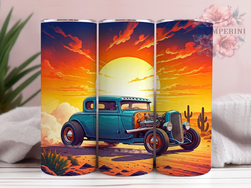 Hot Rod Car Vintage Tumbler, Car Tumbler Wrap, Sublimation Tumbler ...
