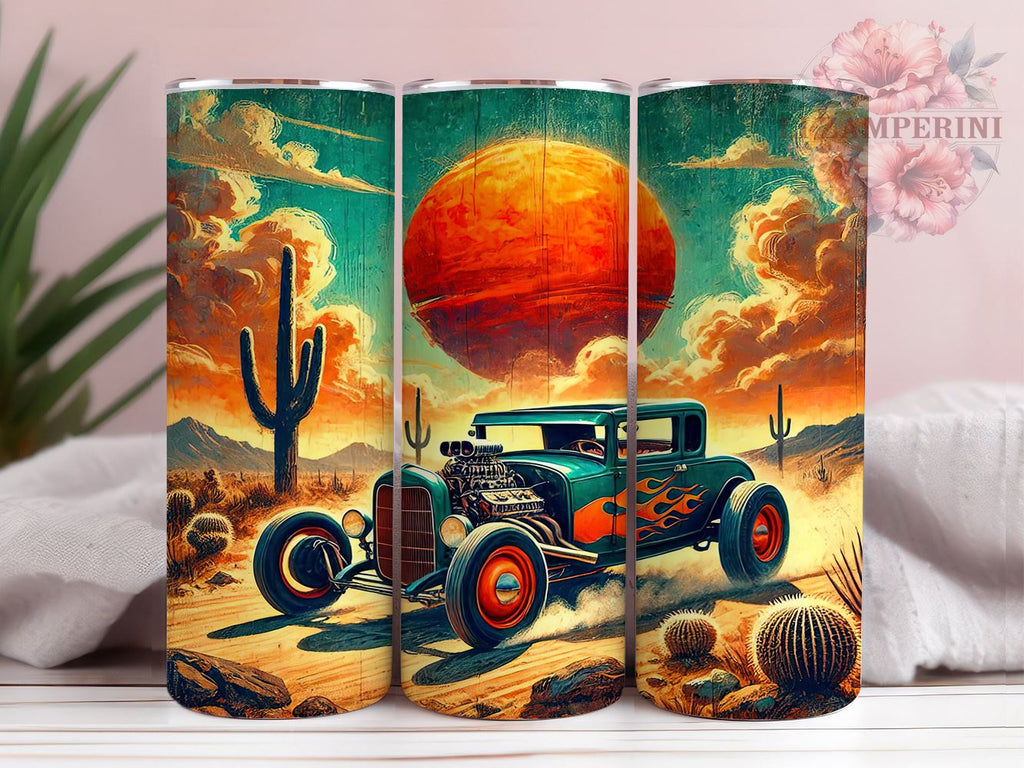Hot Rod Car Vintage Tumbler, Car Tumbler Wrap, Sublimation Tumbler ...