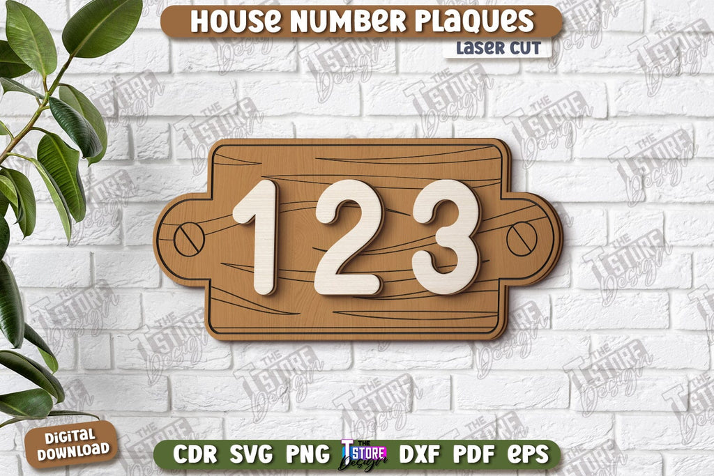 House Number Plaques Laser Cut | House Sign Number | Carved Outdoor ...
