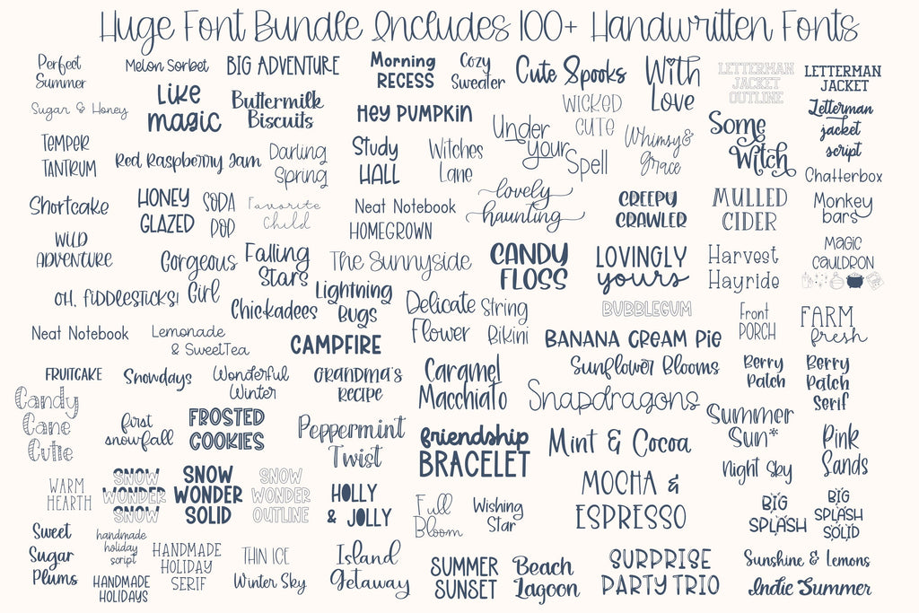Huge Handwritten Font Bundle, 65+ Fonts - So Fontsy