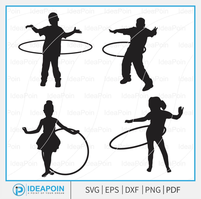 Hula Hoop silhouette, hula hoop child ‍svg, Hula Hoop svg, Hula Hoop ...