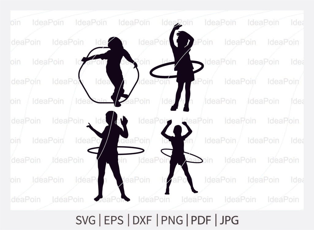 Hula Hoop silhouette, hula hoop child ‍svg, Hula Hoop svg, Hula Hoop ...