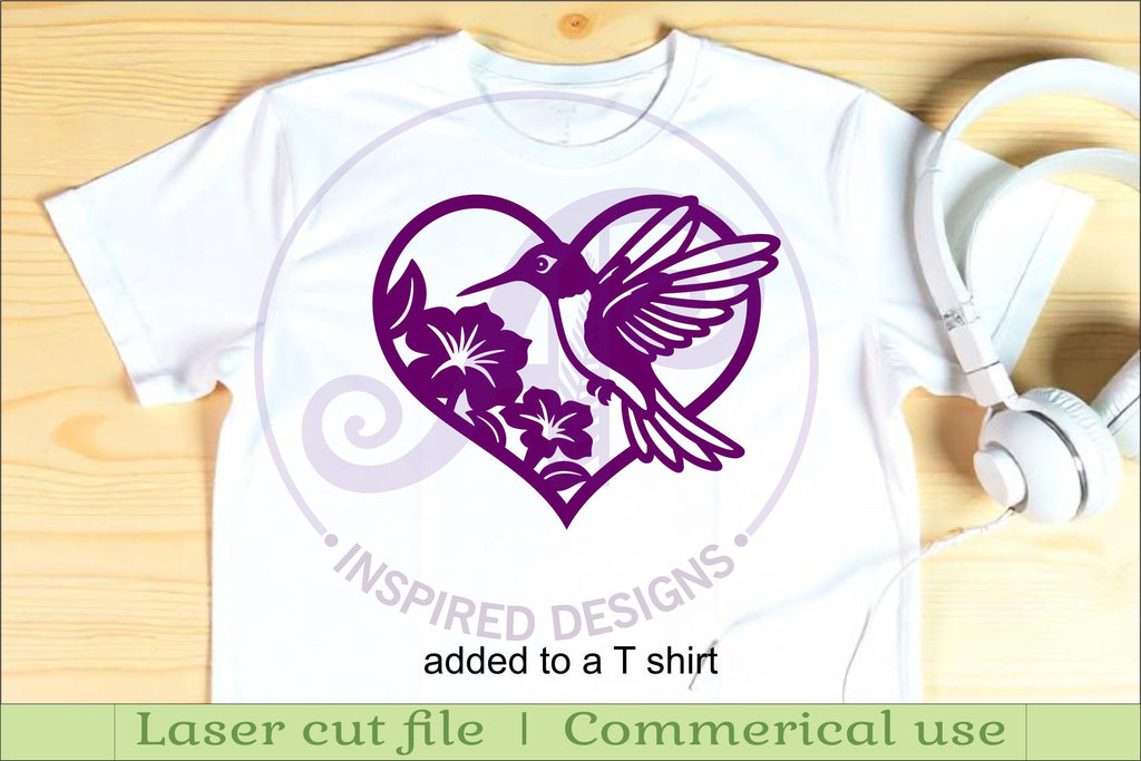 Hummingbird heart wall sign, SVG file. - So Fontsy