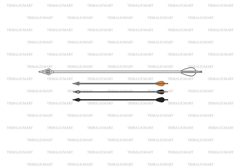 Hunting Arrow. Cut files for Cricut. Clip Art silhouette (eps, svg, pdf ...