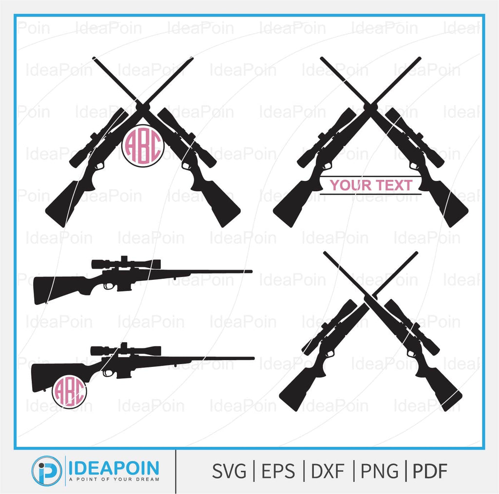 Hunting rifle svg, Rifles Monogram Hunting Gun SVG, Gun Glock Monogram ...