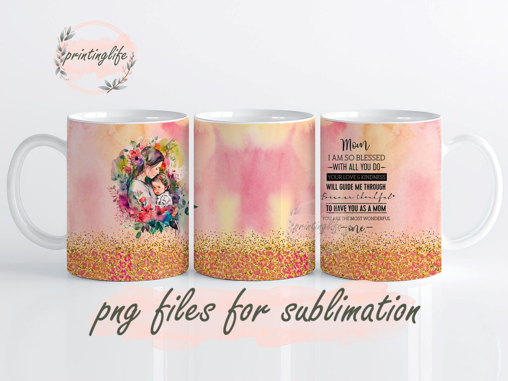 I Am So Blessed Mug Wrap Design, Instant Digital Design Download Mug ...