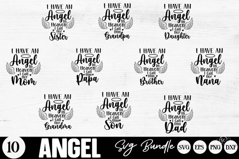 I have an Angel in Heaven I Call Her Mom , Angel Family SVG Bundle - So ...