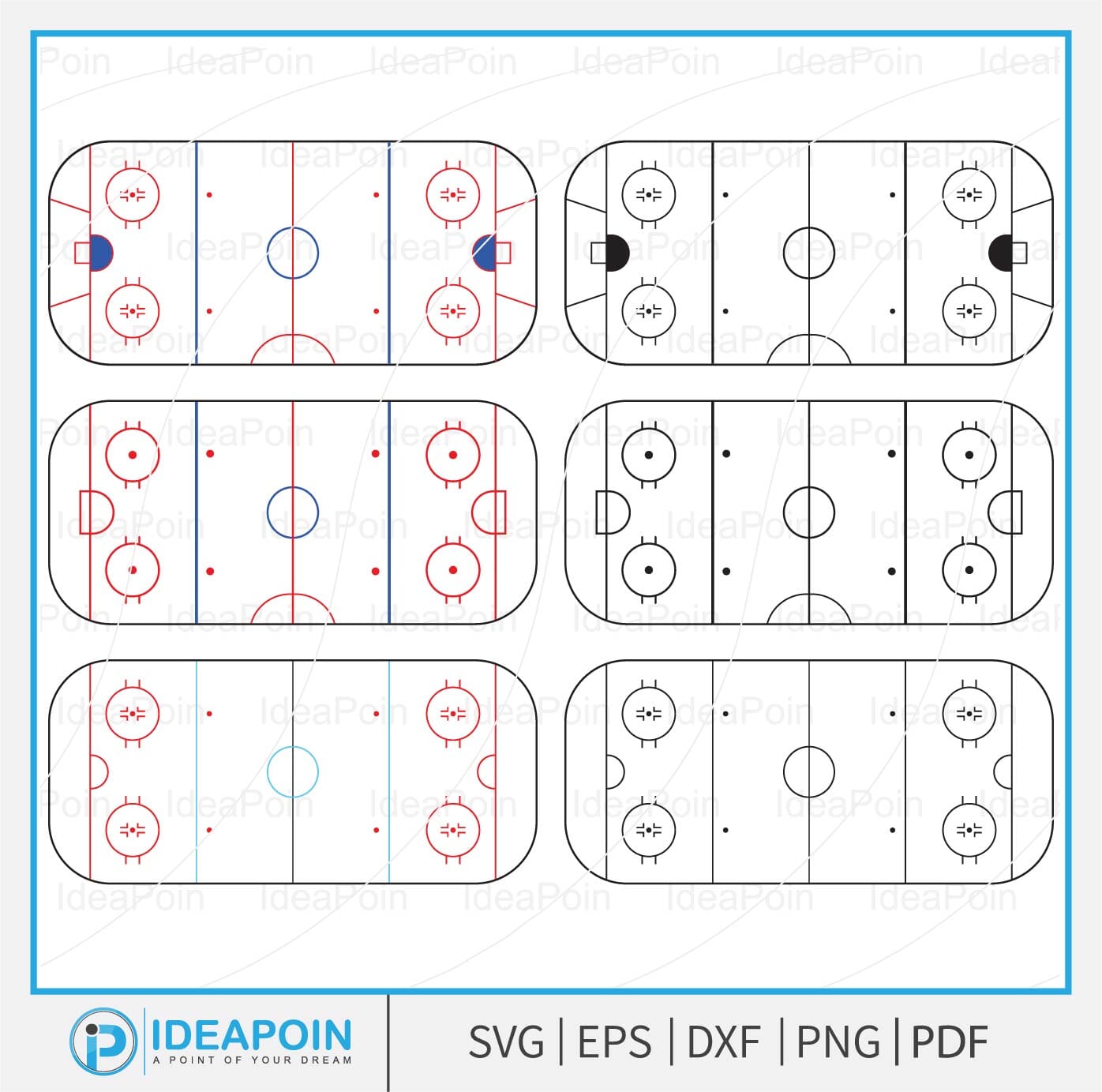 Ice Hockey Rink SVG, Hockey Clip Art, Ice Hockey Rink Cut File, Ice ...
