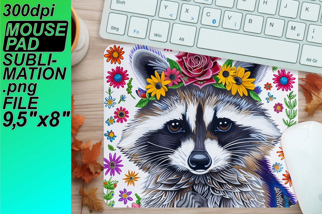 ideal for projects! , Create vibrant mouse desk mats, Raccon - So Fontsy