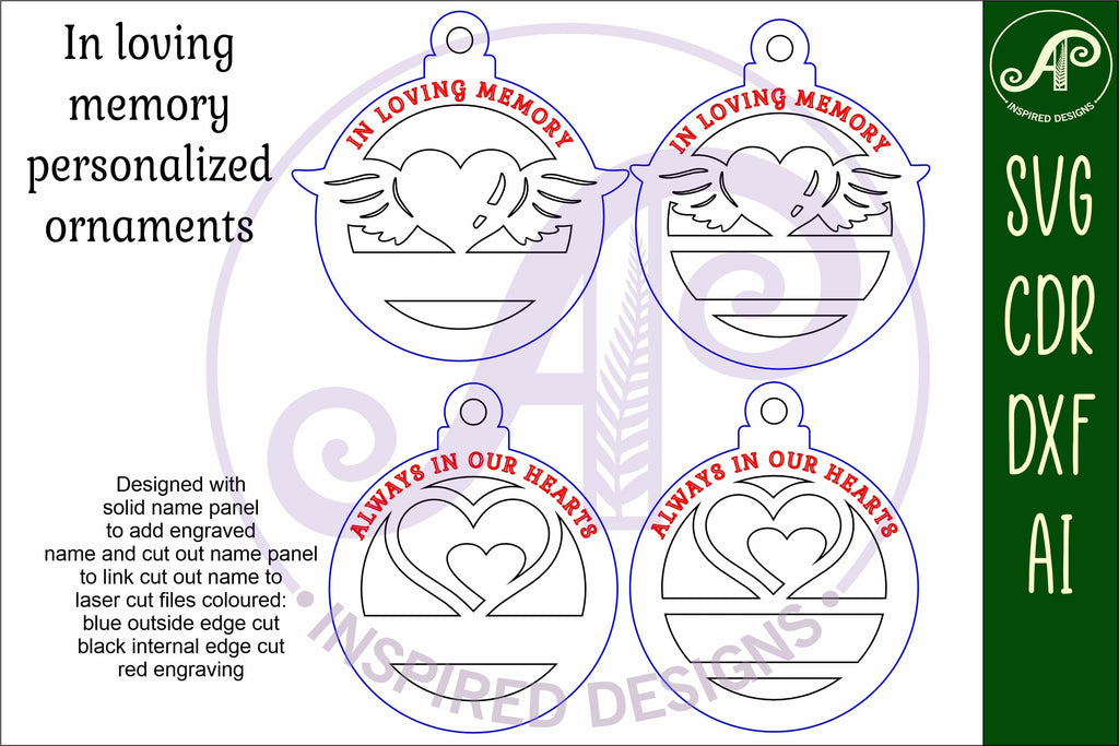 In loving memory Christmas Ornament SVG laser cut - So Fontsy