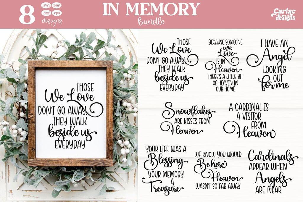 In Memory of SVG Bundle | Remembrance SVG Bundle - So Fontsy