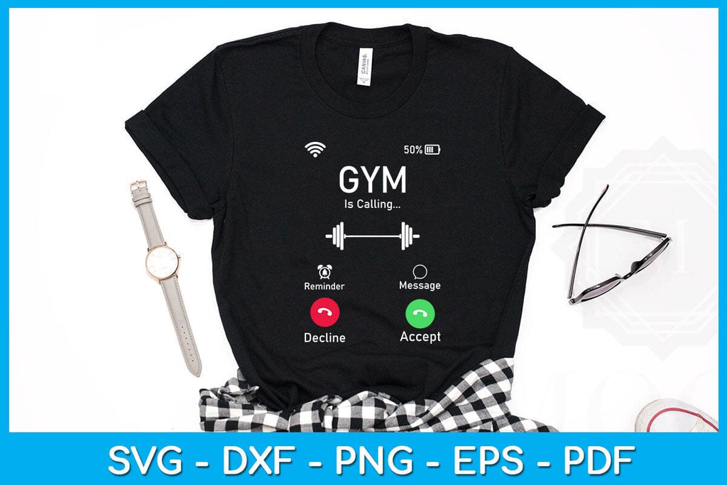 Incoming Call Gym Is Calling SVG PNG PDF Cut File - So Fontsy