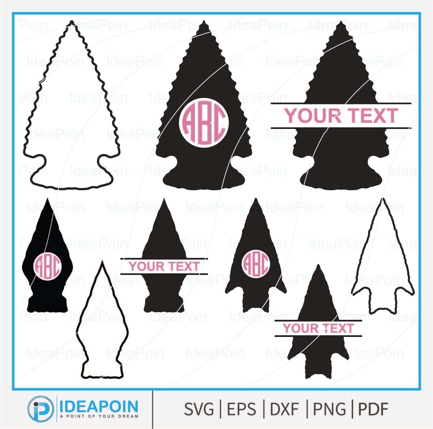 Indian Arrowhead monogram, Indian Arrowhead svg, Arrowhead PNG, Arrowh ...