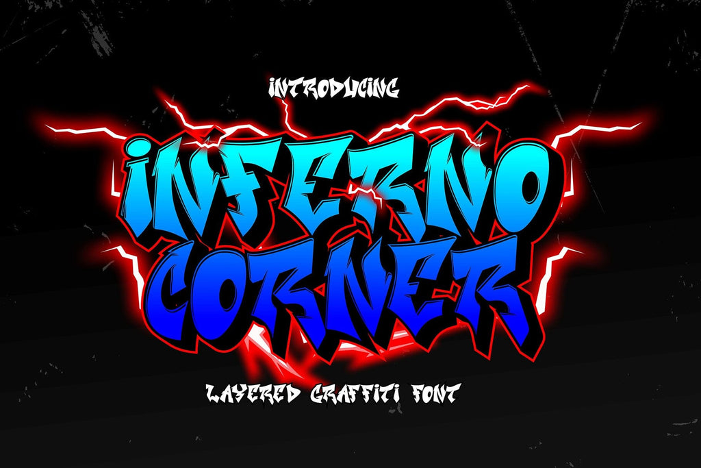 Inferno Corner - 3d Sharp Layered Graffiti Font - So Fontsy