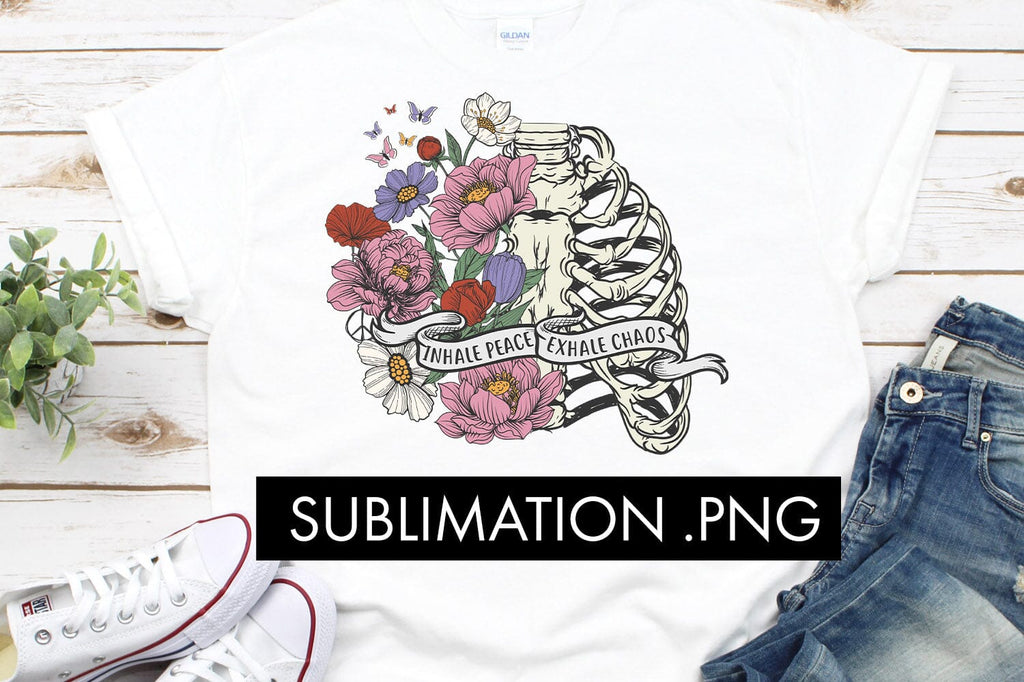 Inhale Peace Exhale Chaos Halloween Motivational Sublimation - So Fontsy
