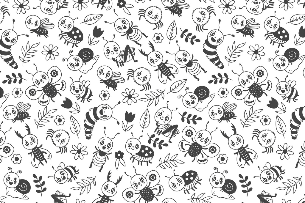 Insects And Bugs Doodle Seamless Pattern - So Fontsy
