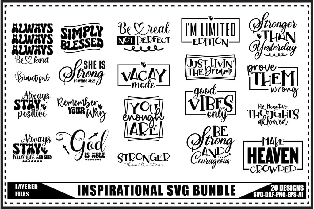 Inspiration Svg Bundle, Self Love Inspiration Svg - So Fontsy