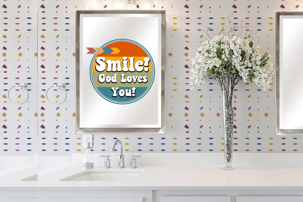 Inspirational Christian Quote Sublimation, Smile God Loves You PNG ...