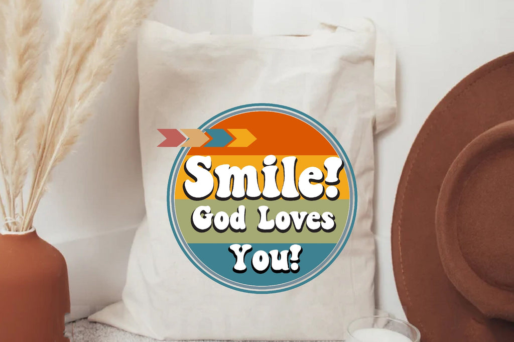 Inspirational Christian Quote Sublimation, Smile God Loves You PNG ...