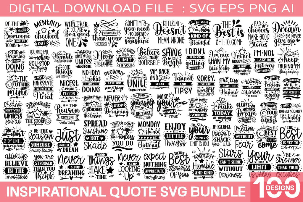 Inspirational Quotes svg Bundle / motivational design - So Fontsy