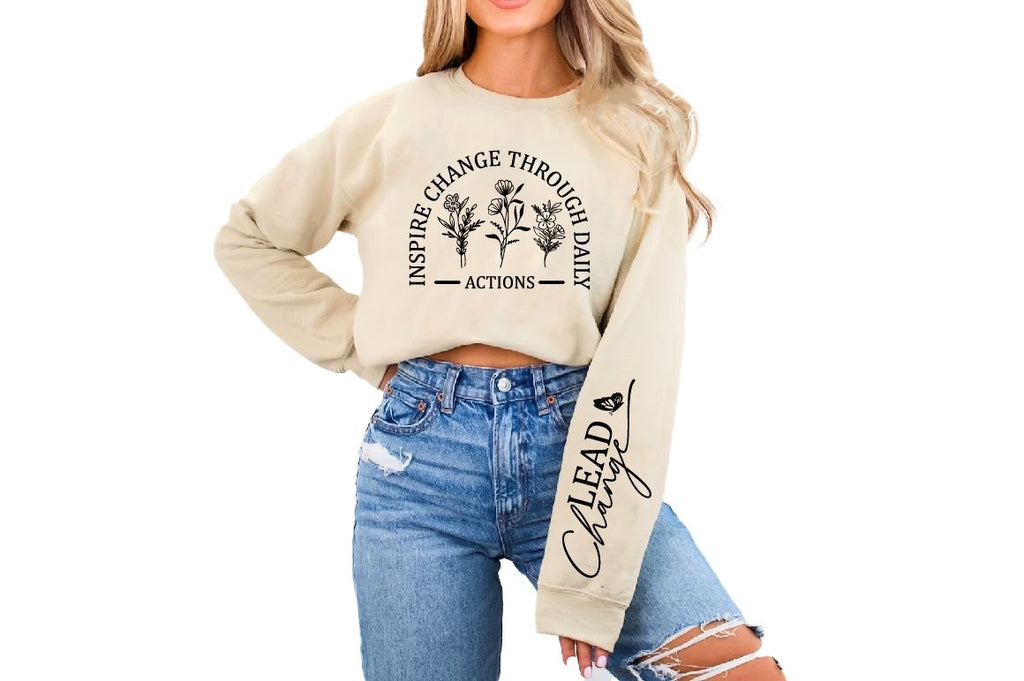 Inspire Change Through Daily Actions SVG Sleeve Design - So Fontsy