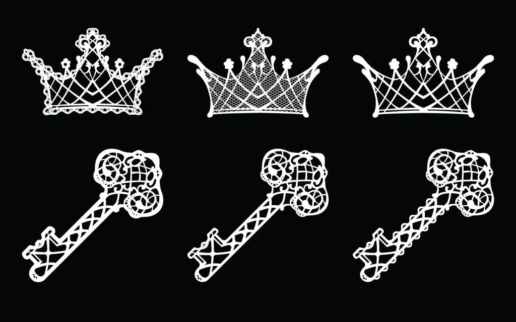 Intricate Laser-Cut Crown and Key SVG Designs - So Fontsy