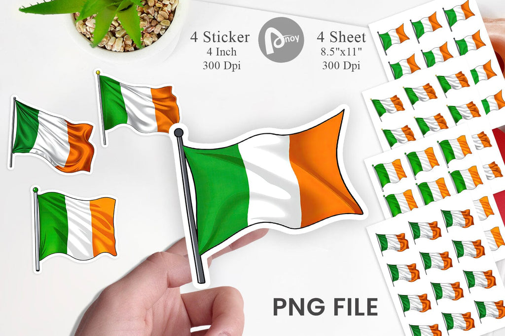 Irish Flag Sticker - So Fontsy