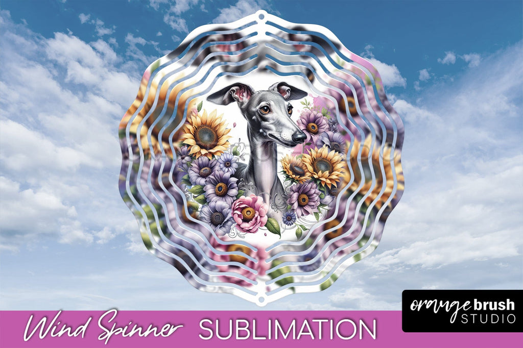 Italian Greyhound Wind Spinner, Dog Mom Floral Wind Spinner Sublimation ...