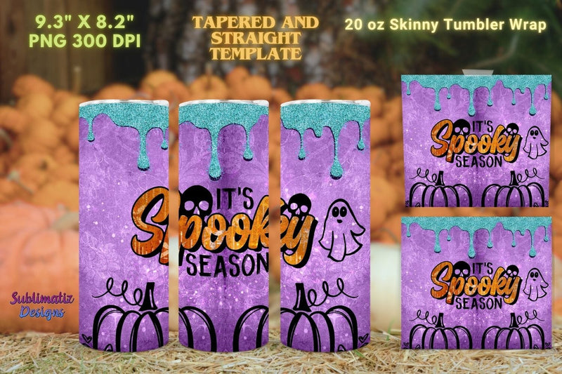 It's Spooky Season Tumbler Wrap Purple | Halloween 20 oz Skinny Tumbler ...