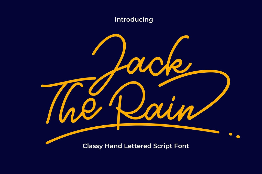 Jack The Rain - Monoline Script Handwritten Font - So Fontsy